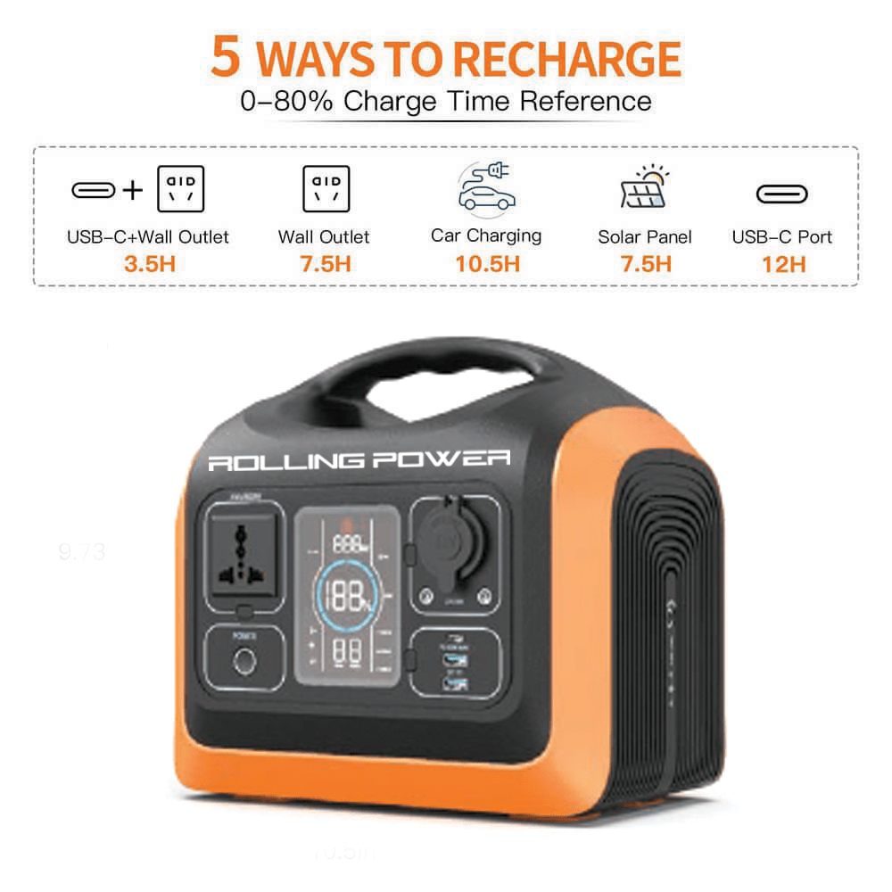 Rolling Power – RP600W Portable Power Station with 595Wh LiFePO4 ...