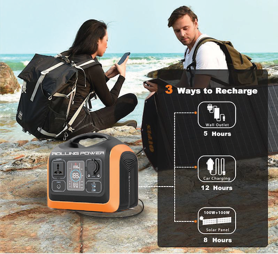 Rolling Power – RP600W Portable Power Station with 595Wh LiFePO4 ...
